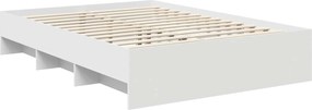 Rám postele s čelo Bílá 140 x 200 cm Kompozitní dřevo 3408844