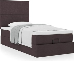 Osmanský rám postele s matrací tmavě šedá 90x190cm textil 3313039