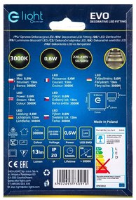 Schodišťové LED svítidlo Evo, 1x LED 0,6w, 3000k, w
