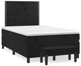 Box spring postel s matrací černá 120 x 190 cm samet 3270465