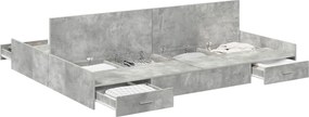 Rám postele s úložným prostorem Betonově šedá 150 x 200 cm 3335288