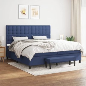 Box spring postel s matrací modrá 200x200 cm textil 3136947