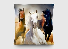Dekorativní polštářek Běžící Koně | 45 x 45 cm | DCN3602