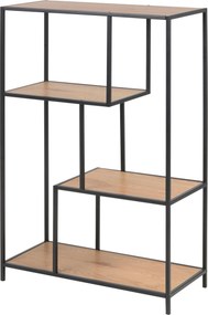XXXLutz REGÁL, černá, barvy dubu, ocel, 77/114/34 cm Dieter Knoll - Knihovny - 001749018601