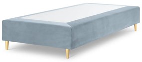 Světle modrá sametová jednolůžková postel Cosmopolitan Design Lia, 90 x 200 cm