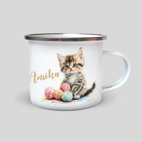 Kočička se jménem - plecháček s potiskem