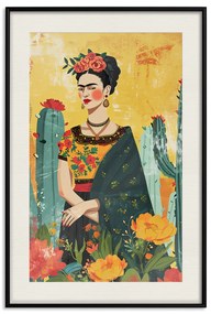 Plakát Frida Kahlo - A Composition With the Painter Among Cacti and Flowers
