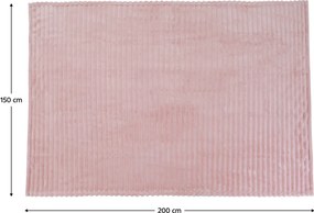 Plyšová pruhovaná deka, růžová, 150x200, ORVIN