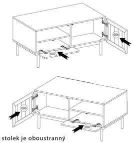 SAORI | konferenční stolek ST | 106x63,6 cm | dub cremona