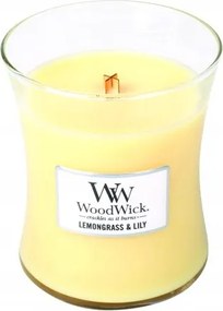 WoodWick střední svíčka Lemongrass & Lily 275 g