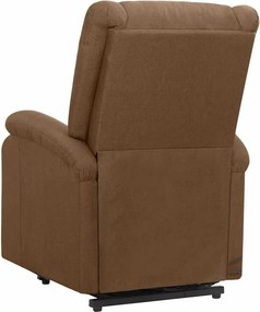 Zvedací masážní křeslo hnědé textil 329713
