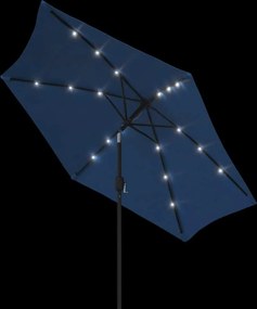 vidaXL Zahradní slunečník s LED světly ocelová tyč 300 cm [47135] Barva: Černá