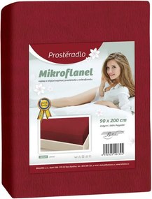 Bellatex Prostěradlo Mikroflanel Červená 90x200 cm