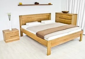 Postel Postelia ONTARIO Dub 140x200 - Dřevěná postel z masivu, dubové dvoulůžko o šíři masivu 3,7 cm