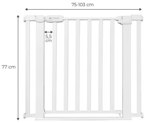 KINDERKRAFT - Bezpečnostní zábrana LOCK&GO 75-103 cm bílá