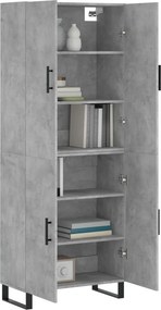 Skříň highboard betonově šedá 69,5x34x180 cm kompozitní dřevo 3195703