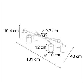 Moderní stropní svítidlo černé 6-světlo - Lofty