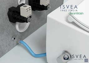 Isvea Infinity závěsná WC mísa 36,5 x 53 cm Rimless integrovaný ventil a bidet. sprška bílá 10NFS1001I