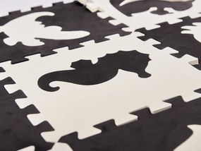 Creative Corner Pěnové puzzle podložka / ohrádka pro děti 25 kusů černá a bílá