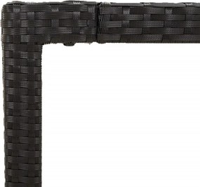 7dílný zahradní jídelní set s poduškami černý polyratan 3185063