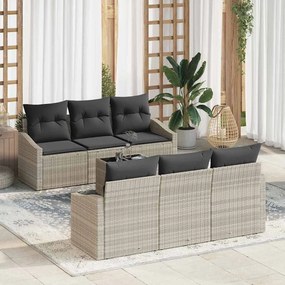 Set pohovek 7 ks Světle šedá polyratan 3346612