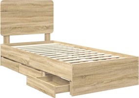 Rám postele s čelo Sonoma dub 100 x 200 cm Inženýrské dřevo 3412625