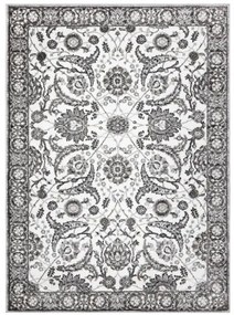 koberec MATEO 8037/644 Moderní rám, květiny strukturální šedá velikost 140x190 cm | krásné koberce cz