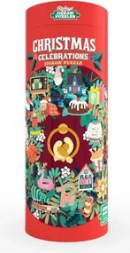 RIDLEY'S GAMES Kulaté puzzle Vánoční svátky / 1000 dílků / průměr 68 c
