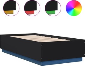 Rám postele s LED osvětlením černý 90 x 190 cm kompozitní dřevo 3209661