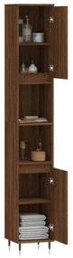 Petromila Koupelnová skříňka hnědý dub 30 x 30 x 190 cm kompozitní dřevo