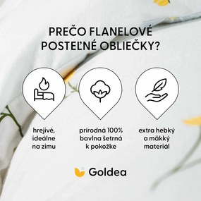 Goldea flanelové povlečení - heřmánek 140 x 200 a 70 x 90 cm