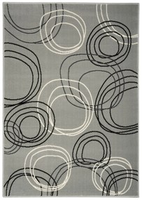 Alfa Carpets, Kusový koberec Circles grey, 120x170, šedá, chodba / předsíň