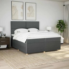 Box spring postel s matrací tmavě šedá 200x200 cm textil 3294457