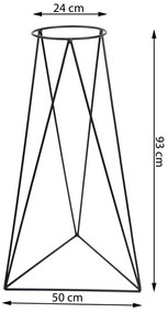 STOJAN NA KVĚTINÁČ TRIANGLE 90X50X24 CM ČERNÁ