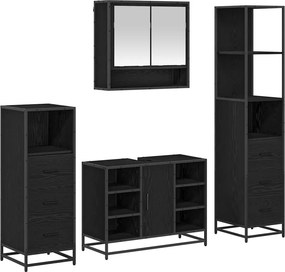 Sada koupelnového nábytku 4 ks Černý dub 80 x 33 x 60 cm 3402338