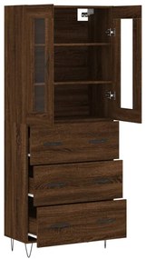 Skříň highboard hnědý dub 69,5 x 34 x 180 cm kompozitní dřevo - Default Title