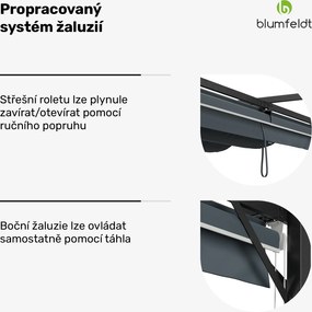 Blumfeldt Pantheon Robust Pergola, 3x4 m práškově lakovaná ocel odolná vůči povětrnostním vlivům s bočními roletami