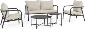 Béžový ocelový zahradní lounge set pro 4 Ostuni – Bizzotto