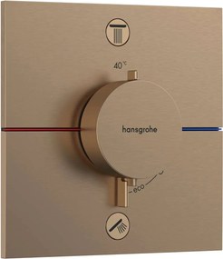 Hansgrohe ShowerSelect Comfort E - Termostatická baterie pod omítku, pro 2 spotřebiče, kartáčovaný bronz 15578140