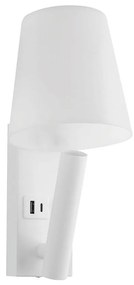 LED Nástěnná lampa s USB portem LED/2W/230V 3000K bílá