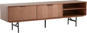 TV stolek v dekoru ořechu v tmavě přírodní barvě 180x51x40 cm Duvberg – Jotex