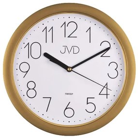 Plastové netikající tiché hodiny JVD sweep HP612.26 - metalická zlatá