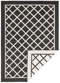 Hanse Home, Kusový koberec Twin Supreme 103425 Sydney black creme – na ven i na doma, 160x230, černá, chodba / předsíň