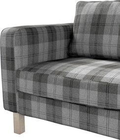 Potah na křeslo IKEA Karlstad, krátký barva šedá látka pletený vzor, vzorované