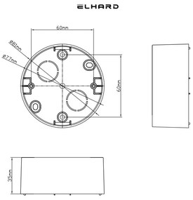 Elhard Nástěnná krabice Retro Klasik jednoduchá, černá KL3061B