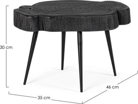 Černý konferenční stolek s deskou z akácie 35x46 cm Zakia – Bizzotto