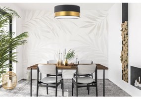 Stropní svítidlo Elegance, 1x zlaté/černé textilní stínítko, (bílé plexisklo), (fi 40cm)