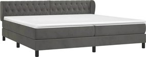 Box spring postel s matrací tmavě šedá 200x200 cm samet 3127692