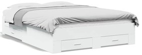 Rám postele se zásuvkami bílý 120 x 200 cm kompozitní dřevo
