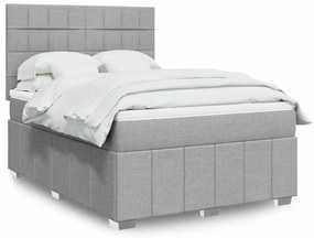 Box spring postel s matrací světle šedá 140 x 190 cm textil 3293963